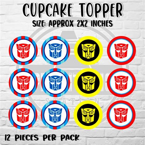 Transformers Theme Cupcake Topper Shopee Philippines