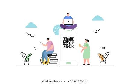 Scan Qr Code Flat Vector Illustration Stock Vector Royalty Free 1490775248 Shutterstock