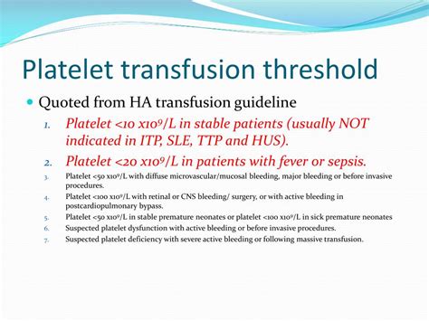 Platelet Transfusion