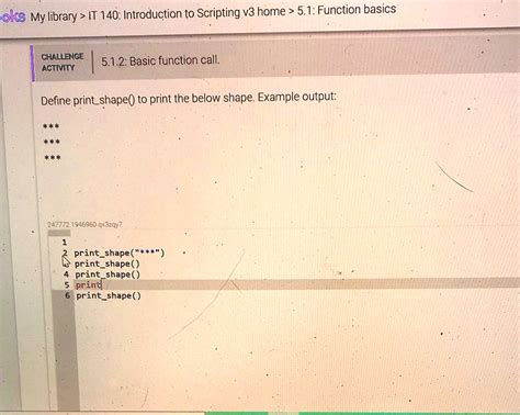 Solved Oks My Library It 140 Introduction To Scripting V3 Home 51 Function Basics