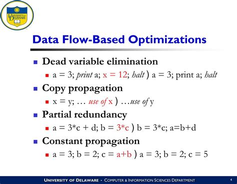 Ppt Optimizing Compilers Cisc 673 Spring 2009 Data Flow Analysis Powerpoint Presentation Id