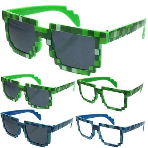 Block Sunglasses Pixelated 8 Bit Party Favor Costume Accessories Nerd
