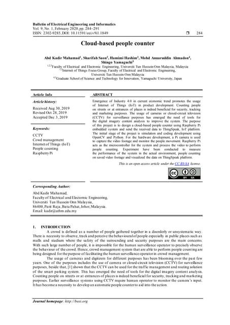 Cloud Based People Counter Pdf