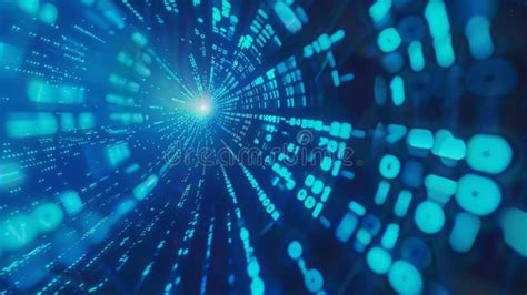 Digital Representation Of Data Streaming Or Binary Code Flowing Through A Virtual Space Ai