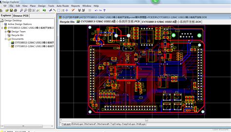 基于cy7c68013 128ac芯片的usb20最小系统核心开发板protel99se设计（原理图pcb）ddb工程文件