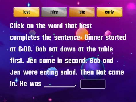 Istation Comprehension Practice 34 Complete The Sentence