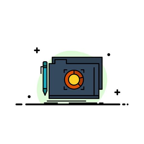 Folder Lock Target File Business Flat Line Filled Icon Vector Banner Template 19180922 Vector