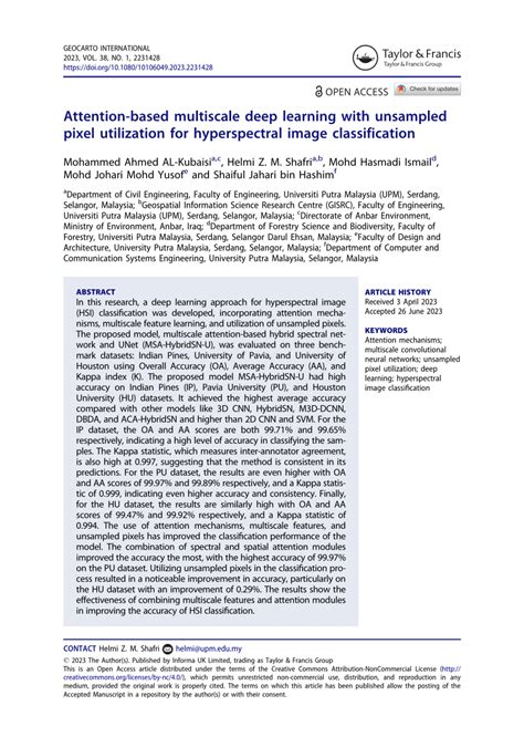 pdf attention based multiscale deep learning with unsampled pixel