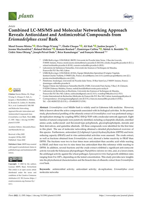 Pdf Combined Lc Msms And Molecular Networking Approach Reveals