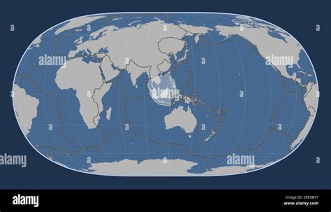 Sunda Tectonic Plate On The Solid Contour Map In The Natural Earth Ii Projection Centered