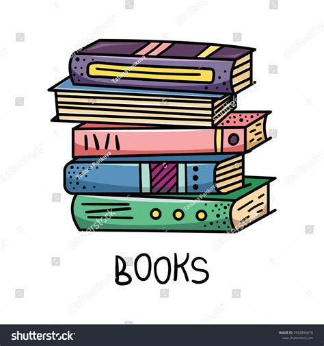 Stack Doodlestyle Books Reading Books Library Stock Vector Royalty Free 1932896678 Shutterstock