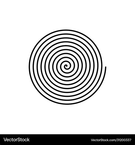 Large Linear Spiral Archimedean Isolated Vector Image