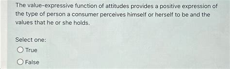 solved the value expressive function of attitudes provides a