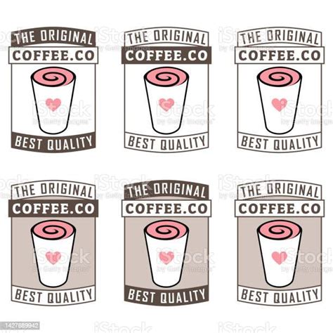 텍스트가있는 다채로운 소용돌이 치는 아이스 커피 아이콘 세트 1 갈색에 대한 스톡 벡터 아트 및 기타 이미지 갈색 개념 검은색 Istock