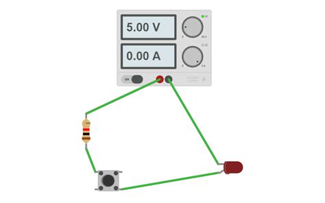Circuit Design Led On When Button Pressed Tinkercad