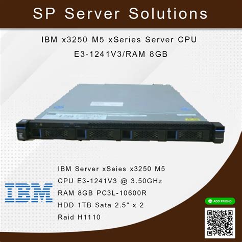 Ibm X3250 M5 Xseries Server Cpu E3 1241v3 Ram 8gb Hdd 1tb Sata X 2 Raid H1110 Power Supply 300w