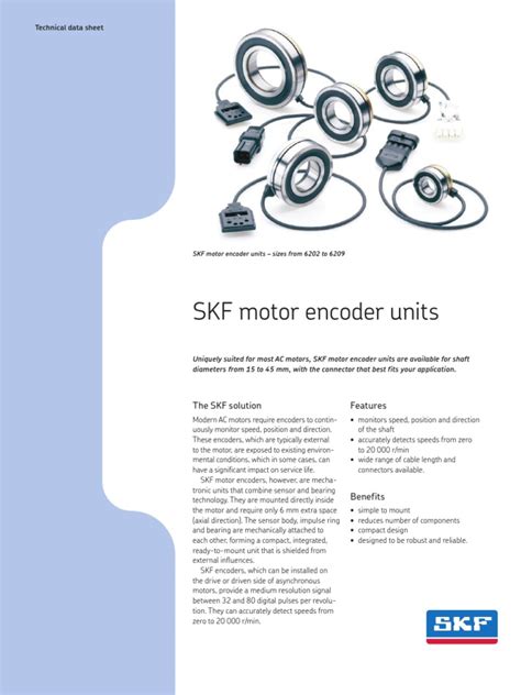 Skf Motor Encoder Units Technical Data Sheet Pdf Data Compression
