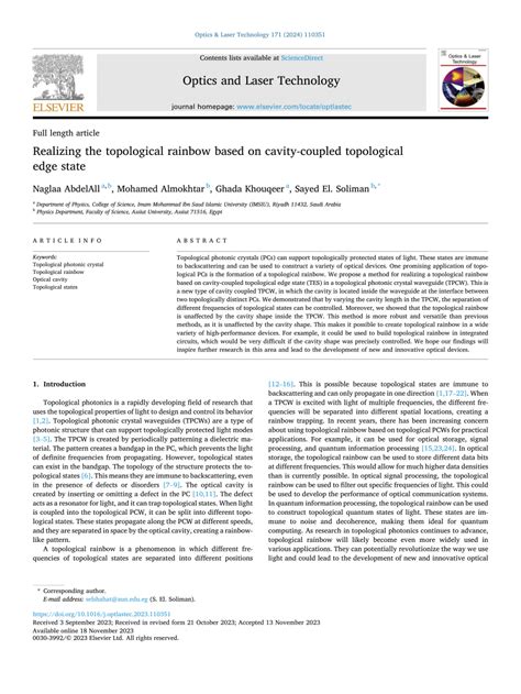 Pdf Realizing The Topological Rainbow Based On Cavity Coupled Topological Edge State