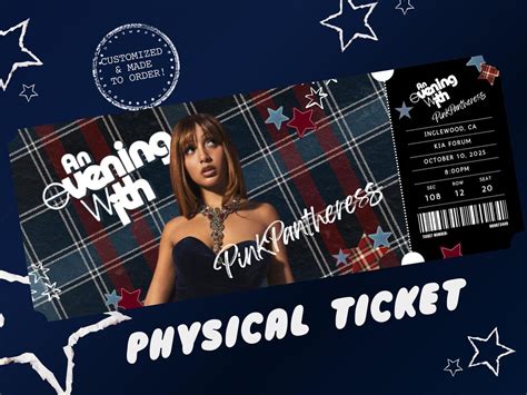 An Evening With Pinkpantheress Tour Souvenir Ticket Personalized