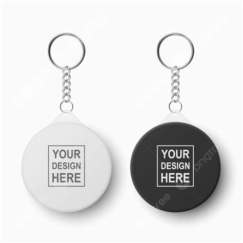 Realistic White Keychain With Ring And Chain Set Key T Vector Set Key T Png And Vector