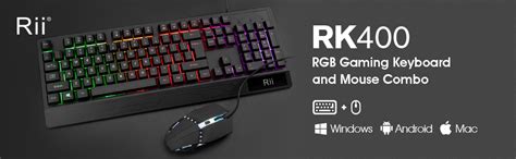 Rii Gaming Keyboard And Mouse Combousb Wired104 Keys Rgb Led Backlit Keyboard With