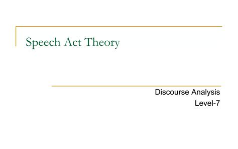 Speech Act Theory Pptx