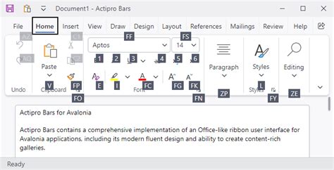 Key Tips Ribbon Features Actipro Avalonia Controls Docs