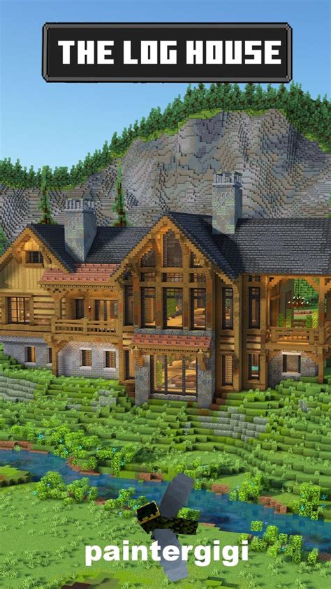 Log House Minecraft Houses Minecraft Mansion Minecraft Cabin