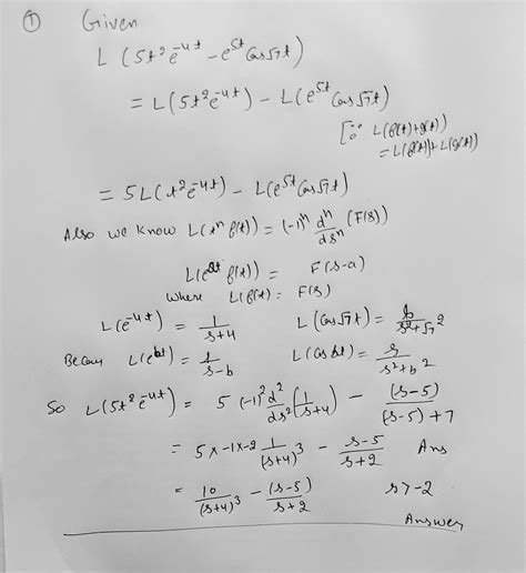 [solved] use the laplace transform table and the linearity of the