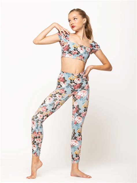Elevé Dancewear Xena Crop Top Rhapsody Misty Blue Lucky Dancewear