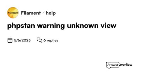 Phpstan Warning Unknown View Filament