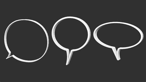 18 Low Poly Zbrush Imm Brush Set Of Comic Dialog Boxes By Breakermaximus