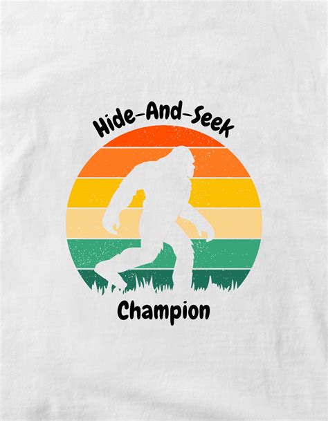 Hide And Seek Champion Bigfoot Graphic Digital Download Image Transparent Background SVG PNG
