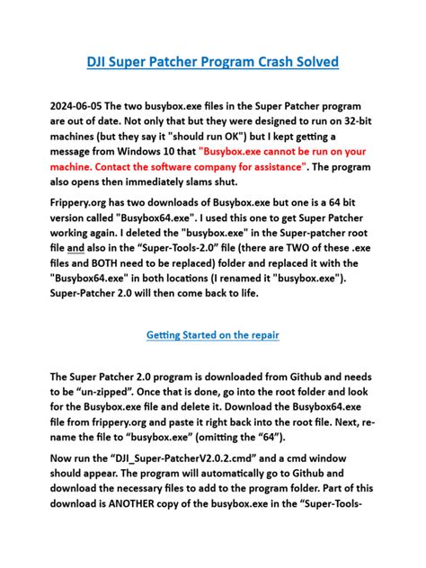 Dji Super Patcher Program Crash Solved Pdf