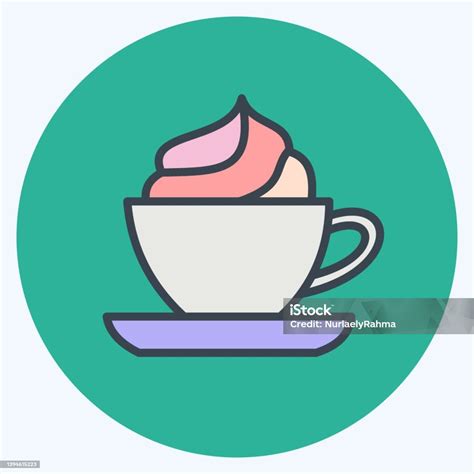 아이콘 비엔나 커피 음료 기호에 적합합니다 컬러 메이트 스타일 편집 가능한 간단한 디자인 디자인 템플릿 벡터 간단한 기호 그림