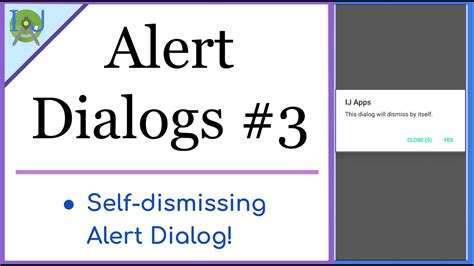 Create A Self Dismissing Alert Dialog 3 Youtube