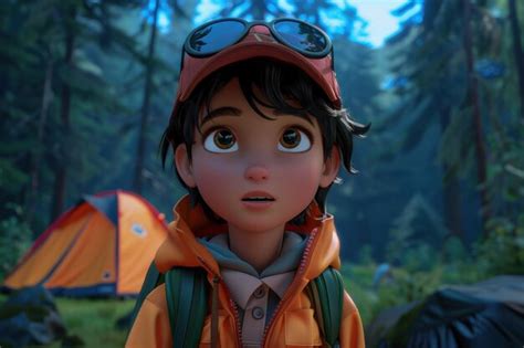 A Young Explorers Campsite Wonder Premium Ai Generated Image
