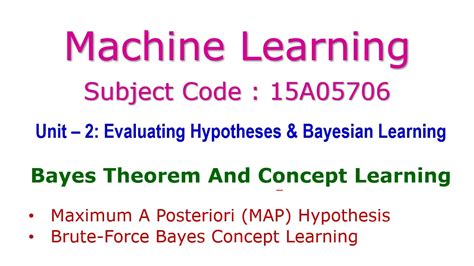 Bayes Theorem And Concept Learning Machine Learning Unit 2 15a05706