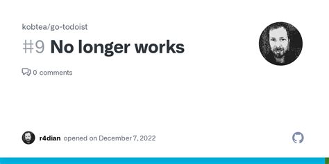 No Longer Works · Issue 9 · Kobteago Todoist · Github
