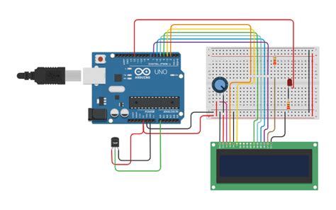 Circuit Design Copy Of Arduino Menampilkan Suhu Tmp36 Di Lcd 16x2 Tinkercad
