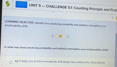 UNIT 5 CHALLENGE 51 Counting Principle And StudyX