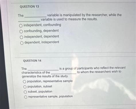 Solved The Variable Is Manipulated By The Researcher While