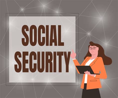 Conceptual Caption Social Security Word Written On Assistance From State Showing With