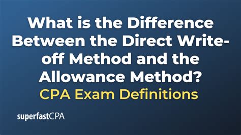 What Is The Difference Between The Direct Write Off Method And The