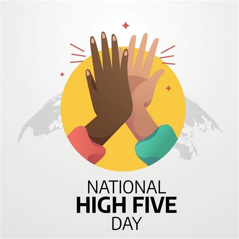 Vector Graphic Of National High Five Day Good For National High Five Day Celebration Flat