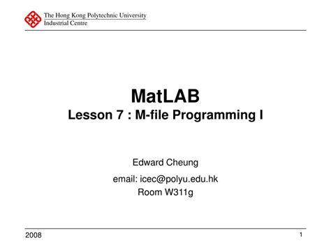 Ppt Matlab Lesson 7 M File Programming I Powerpoint Presentation