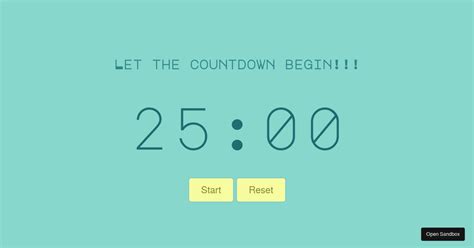 Pomodoro React Codesandbox