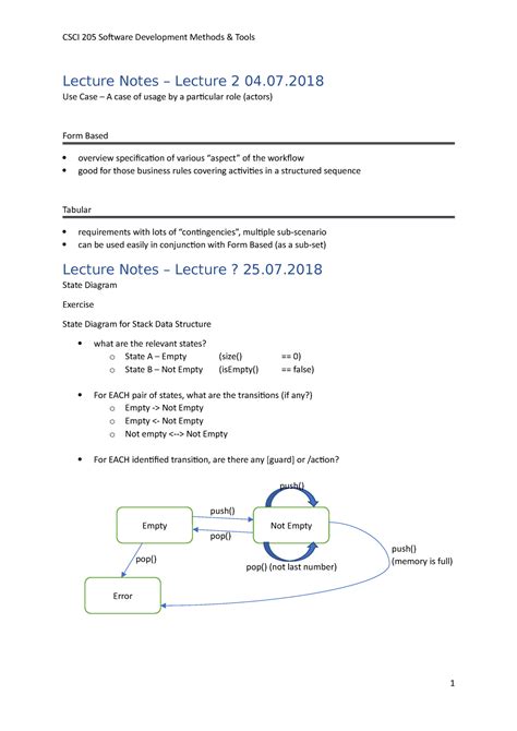 Lecture Notes CSCI Software Development Methods Tools Lecture Notes Lecture Studocu