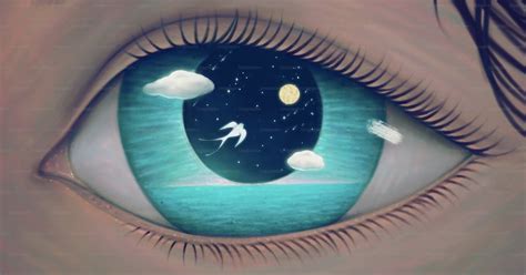자유 개념 초현실적 인 작품 여자의 눈으로 달로 날아가는 흰 새 초현실적 인 그림 상상의 밤 풍경 판타지 일러스트 사진 Unsplash의 아크릴 페인팅 이미지