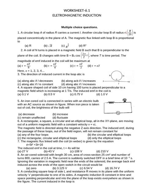 Work Sheet 61 Pdf Inductor Inductance